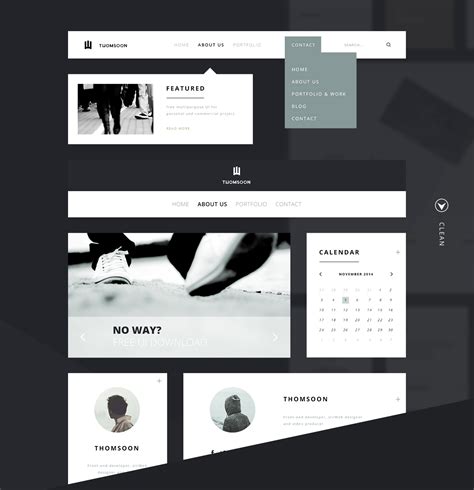 55 Elements Free Ui Kit Clean White Download Behance