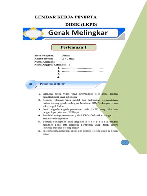 LKPD Gerak Melingkar | PDF | Metode & Bahan Ajar | Sains & Matematika