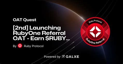 2nd Launching Rubyone Referral Oat Earn Ruby Reward 🏆 By Ruby