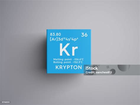 Kripton Gas Mulia Unsur Kimia Tabel Periodik Mendeleev Foto Stok