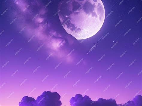 Premium Ai Image Mystical Moonlight Purple Gradient Sky With Clouds