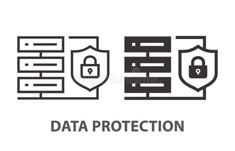 Data Protection Icon On White Background Vector Illustration Stock Vector Illustration Of
