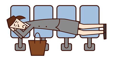 駅のベンチで寝る人（女性）のイラスト フリーイラスト素材集 Kukukeke