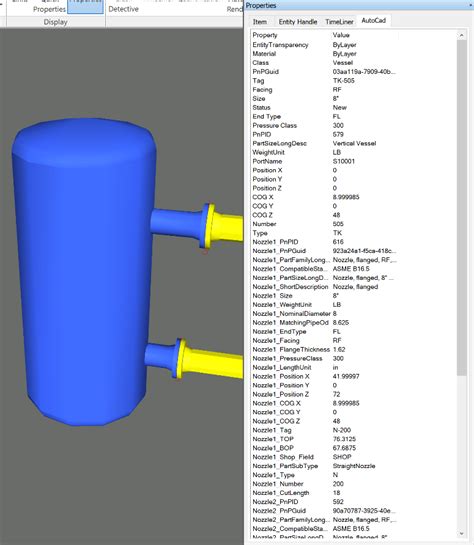 autocad plant 3d의 개별 장비 노즐은 navisworks에서 선택할 수 없습니다