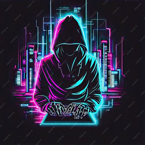Premium Vector Glowing Code Expressive Cyberpunk Tee With Neon Background