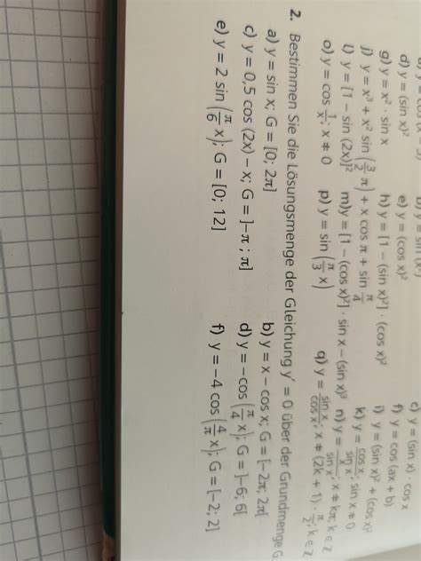 Mathefragende Ableitung Sinus Kosinusfunktion