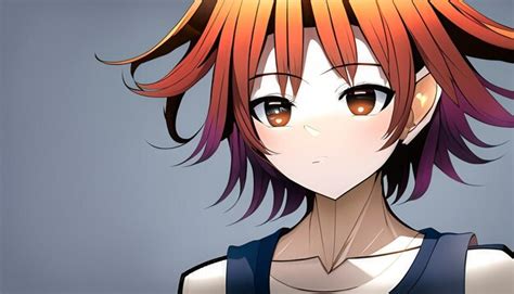 Premium Ai Image Crimson Resolve Anime Girl With Short Spiky Red Hair