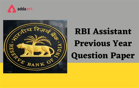 Rbi Assistant Previous Year Question Paper Download Pdf With Solutions