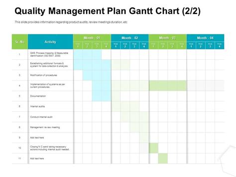 Project Quality Management Plan Quality Management Plan Gantt Chart Graphics PDF