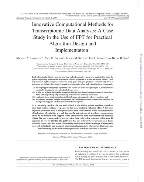 Pdf Innovative Computational Methods For Transcriptomic Data Analysis
