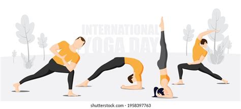 Set One Leg Standing Yoga Poses เวกเตอร์สต็อก ปลอดค่าลิขสิทธิ์