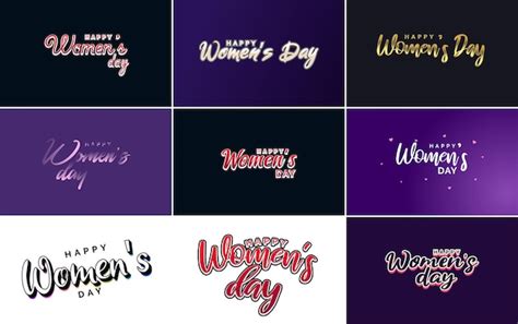 Conjunto De Letras Manuscritas Del Día De La Mujer Feliz Colección De