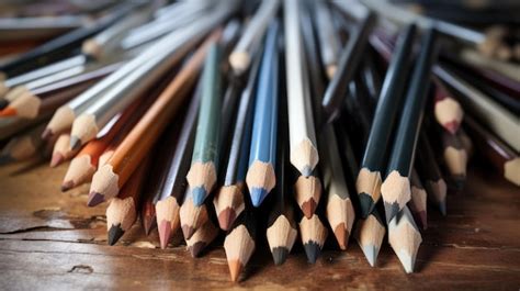 Premium Photo A Photo Of A Group Of Unsharpened Pencils Cluttered