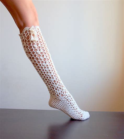 Ravelry Knee High Lace Socks Slippers Pattern By Ana D