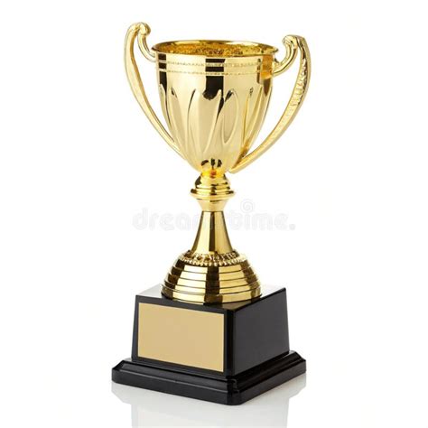 Shiny Golden Trophy Isolated On White Background Stock Illustration