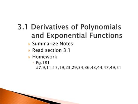 Derivatives of Polynomials and Exponential Functions - ppt download