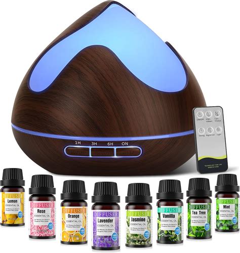 500ml Essential Oil Diffuser Jrxh Aromatherapy Diffuser With 8