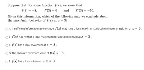 solved suppose that for some function f x we know that