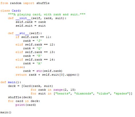 Solved Use The Following Code To Write A Deck Class