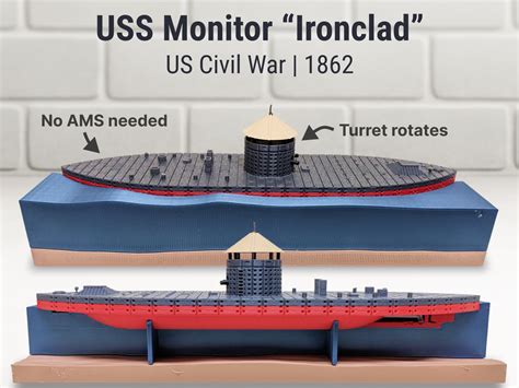 Uss Monitor Ironclad From Us Civil War 1862 By Rexi Labs Makerworld