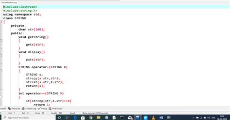Checking Two Strings Equal Or Not And Concatenate Two Strings Using Class In C