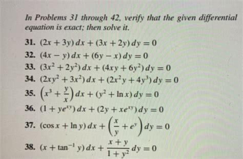 Solved In Problems 31 Through 42 Verify That The Given