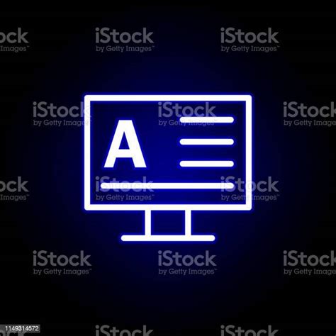모니터 네온 스타일에서 단어 아이콘 웹에 사용할 수 있습니다 로고 모바일 앱 Ui Ux 매스컴에 대한 스톡 벡터 아트 및 기타 이미지 Istock