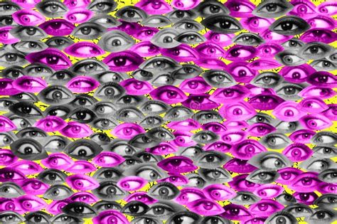 Creative Texture Graphics Collage Wallpaper With Many Multiple Eye