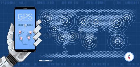 Navigation Map Mobile App Taxi Gps Tracker Smartphone Interface Stock Vector Illustration Of