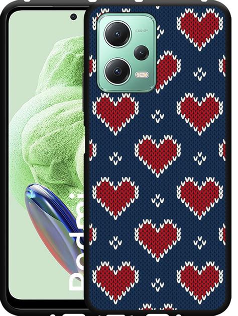 Cazy Hoesje Zwart Geschikt Voor Xiaomi Redmi Note Gebreide Hartjes Bol