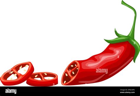 Chili Pepper Cut Cartoon Vector Illustration Stock Vector Image And Art