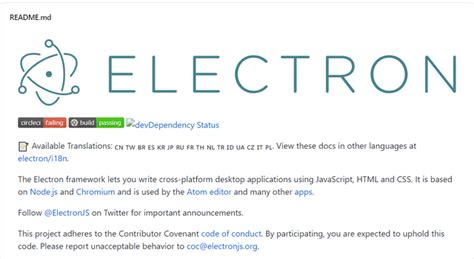 Docs Devdependency Status Badge Not Rendering In Readme Md Issue Electron Electron