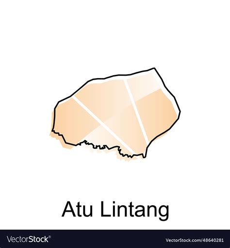 Map Of Atu Lintang City Modern Outline Logo Vector Image