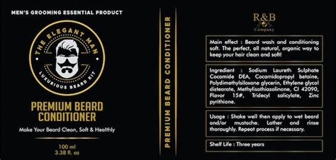 Premium Vector Beard Conditioner Label