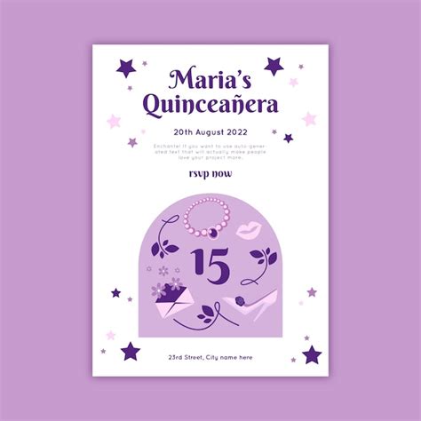 Free Vector Hand Drawn Quinceanera Invitation Template