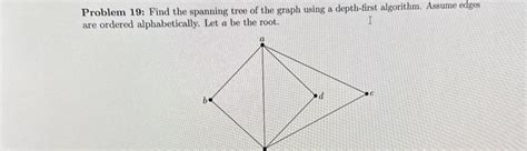 Problem 19 Find The Spanning Tree Of The Graph Using