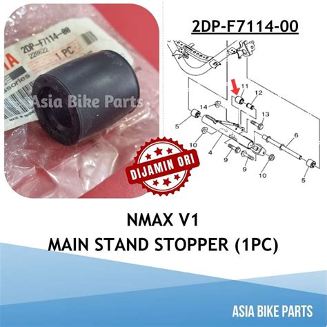 Yamaha Original Nmax V1 Main Stand Stopper Getah Rubber Engine Bracket Mounting Bush 2dp F7114