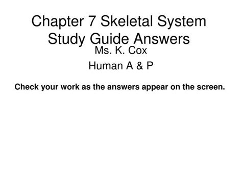 Ppt Chapter Skeletal System Study Guide Answers Powerpoint Presentation Id