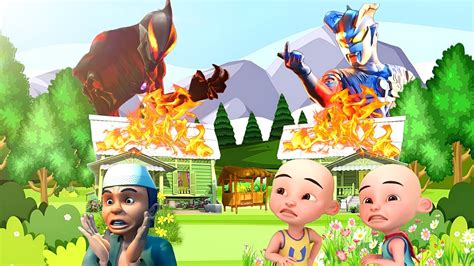 upin ipin Ultraman zero S3lamatkan Kampung durian runtuh - YouTube