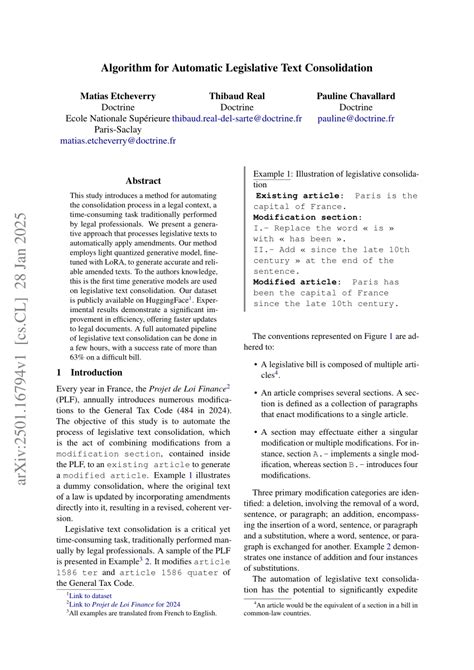 Pdf Algorithm For Automatic Legislative Text Consolidation