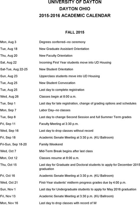 University Of Dayton Academic Calendar 2025 25 Sue Dickens