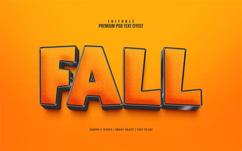 Artstation 3d Fall Psd Fully Editable Text Effect Layer Style Psd Mockup Template Artworks