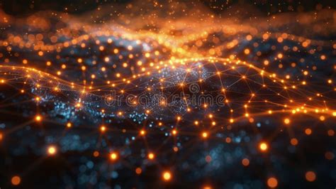 Abstract Background With Glowing Lights And Dots Stock Image Image Of Display Generated