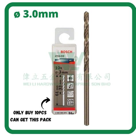 Bosch 10 130mm Hss Cobalt Metal Drill Bit Stainless Steel Drill Besi