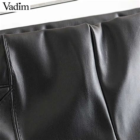 Vadim женские обтягивающие штаны из искусственной кожи на молнии