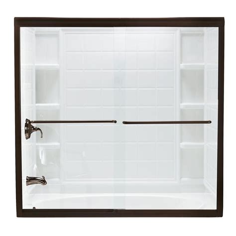 Sterling Finesse 57 In X 70 116 In Semi Frameless Sliding Shower