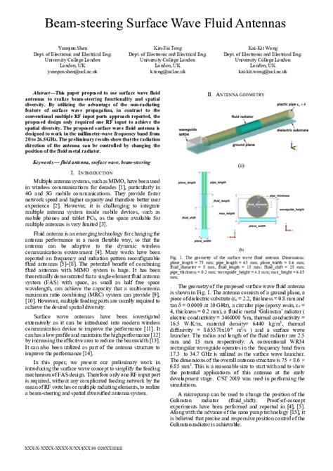 Pdf Reconfigurable Surface Wave Fluid Antenna For Spatial Mimo