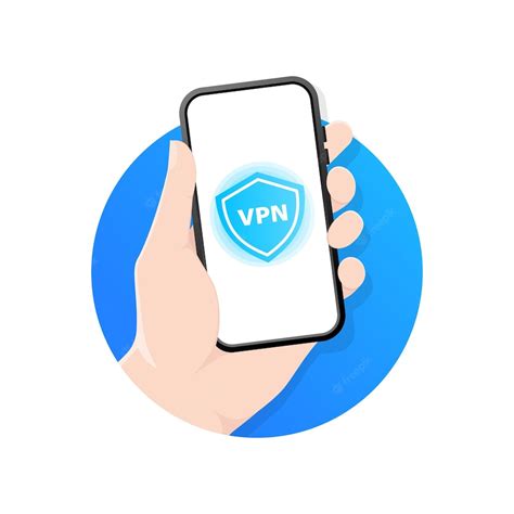 Premium Vector Connecting To Vpn Mobile Network Hand Holding Smartphone Showing Mobile App Of