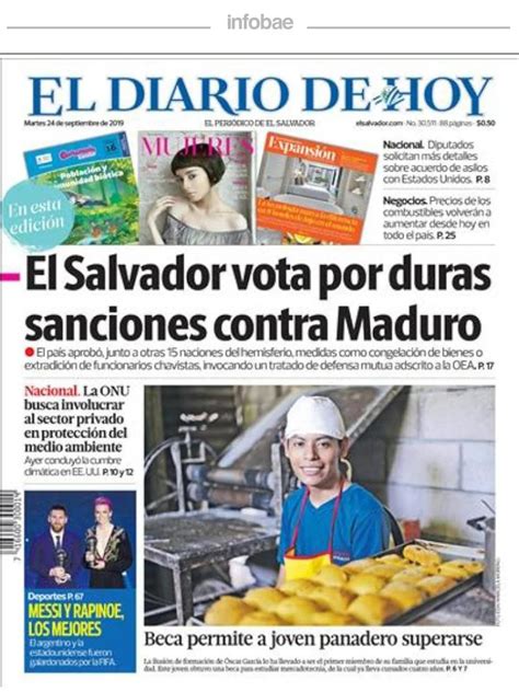 El Diario De Hoy El Salvador 24 De Septiembre De 2019 Infobae