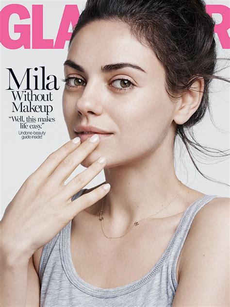 Mila Kunis Poses With No Makeup For Glamour Magazine Cover